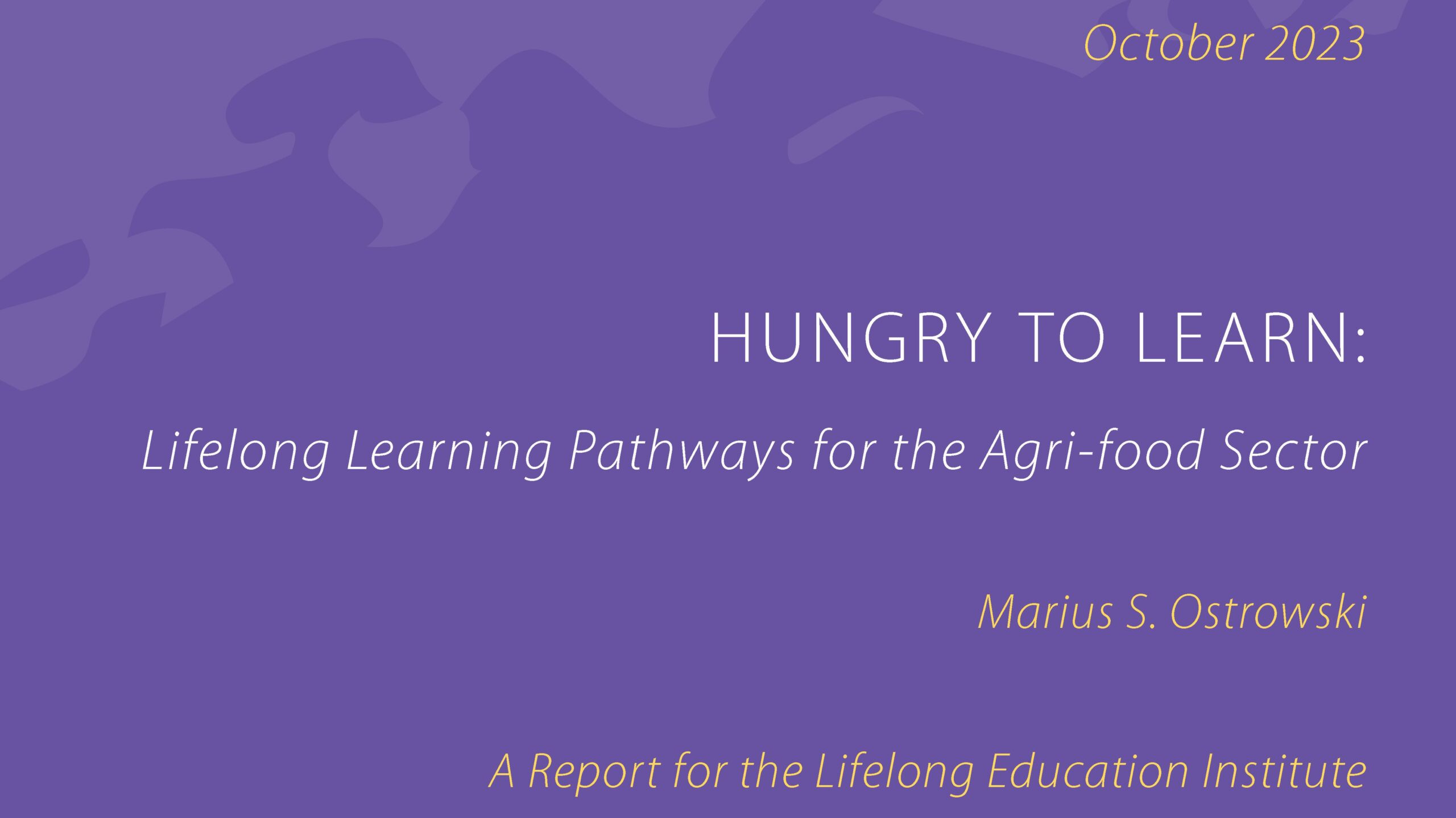 Hungry to Learn: Lifelong Learning Pathways for the Agri-food Sector ...